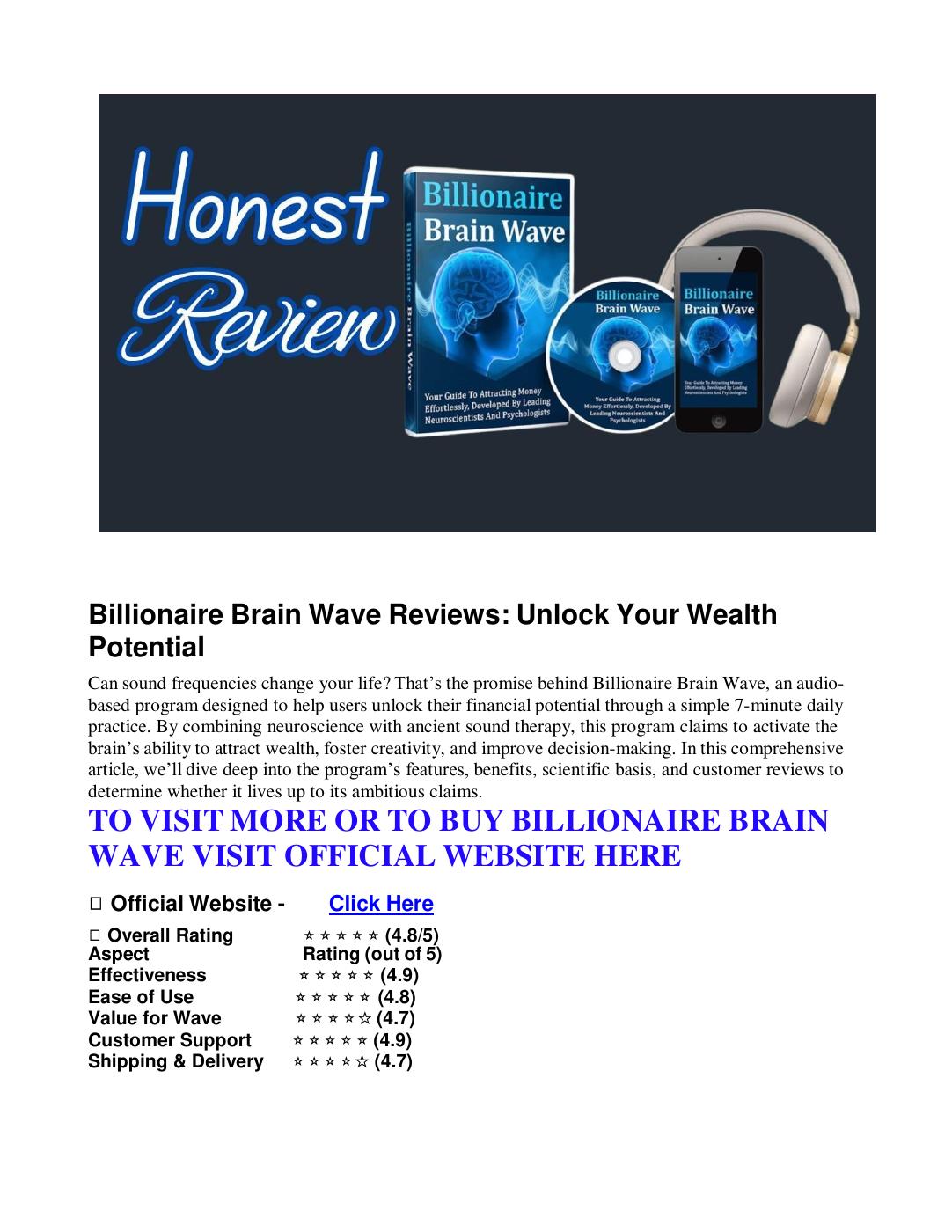 Billionaire Brain Wave®: Scam or Legit? | PDF to Flipbook