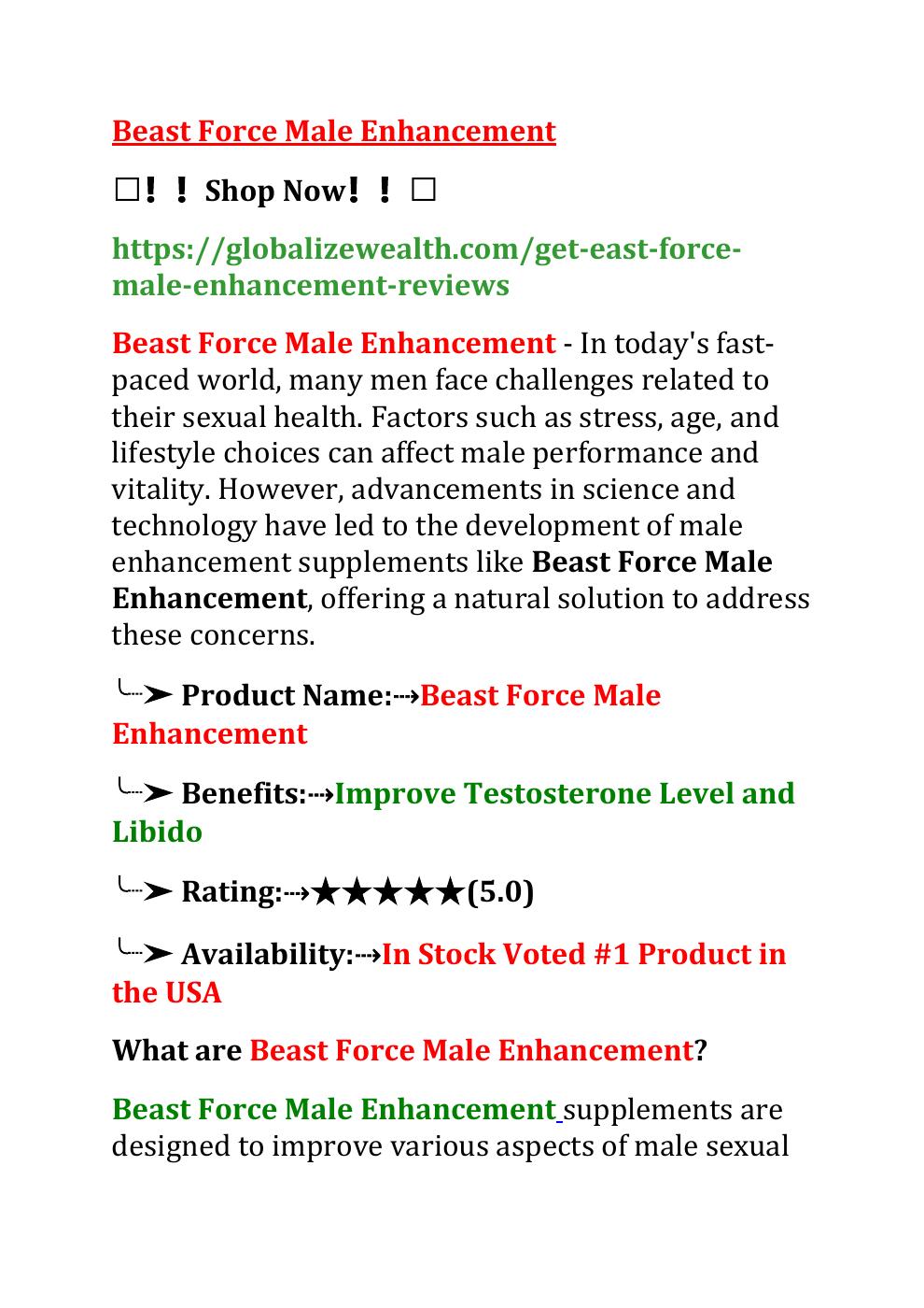 Beast Force Male Enhancement Official | PDF to Flipbook