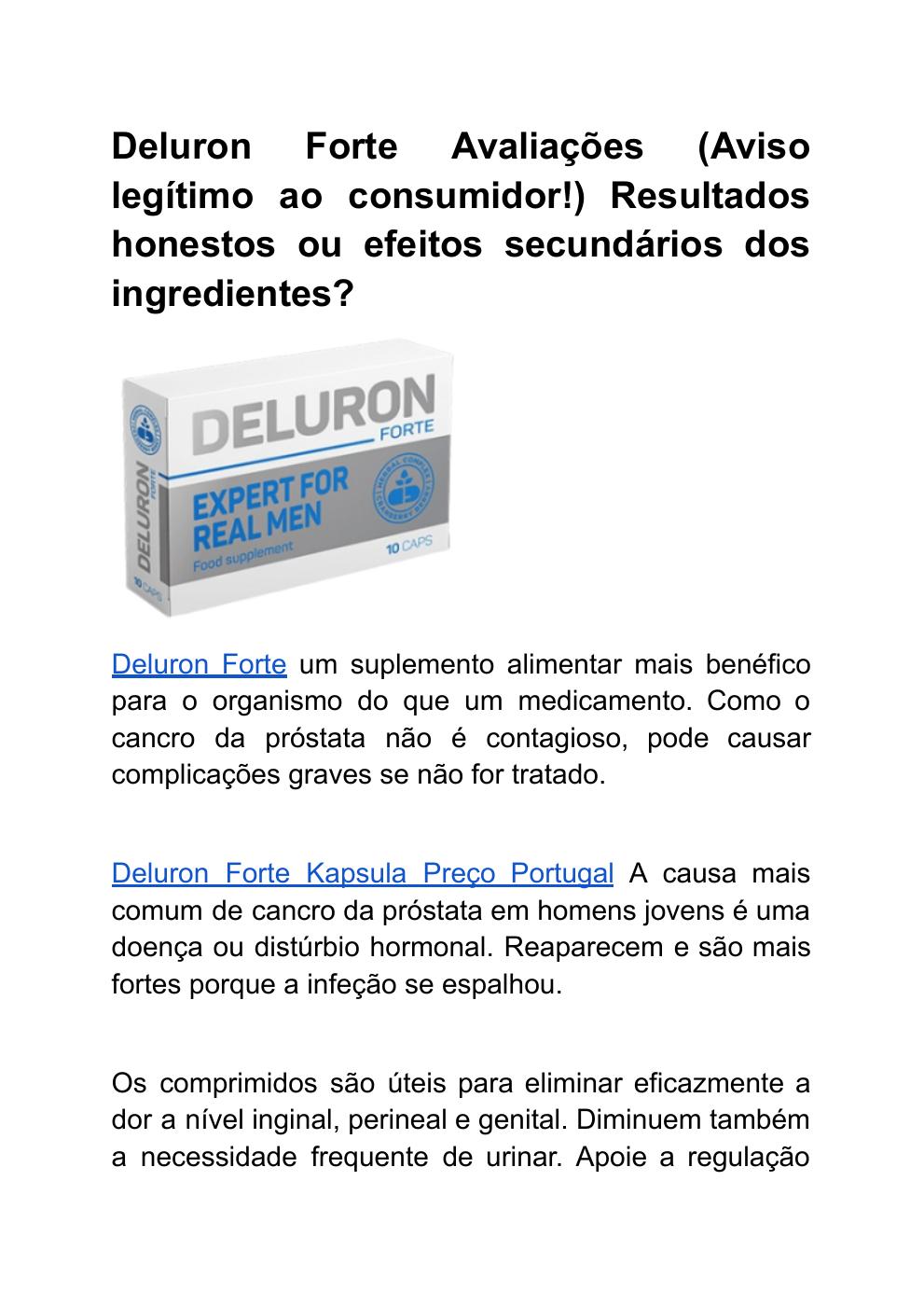Deluron Forte Avaliações (Aviso legítimo ao consumidor!) Resultados ...