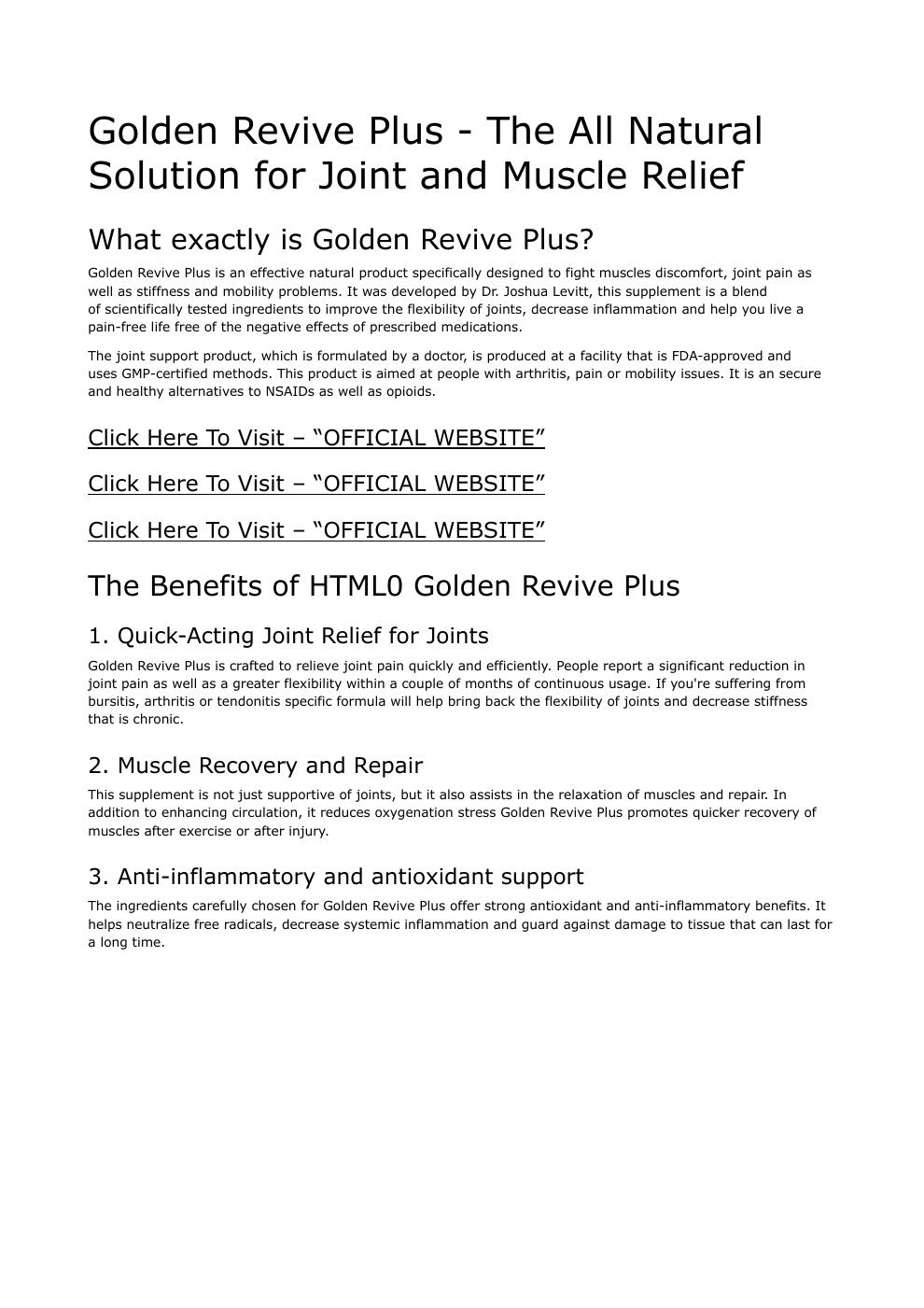 Golden Revive Plus Walmart | PDF to Flipbook