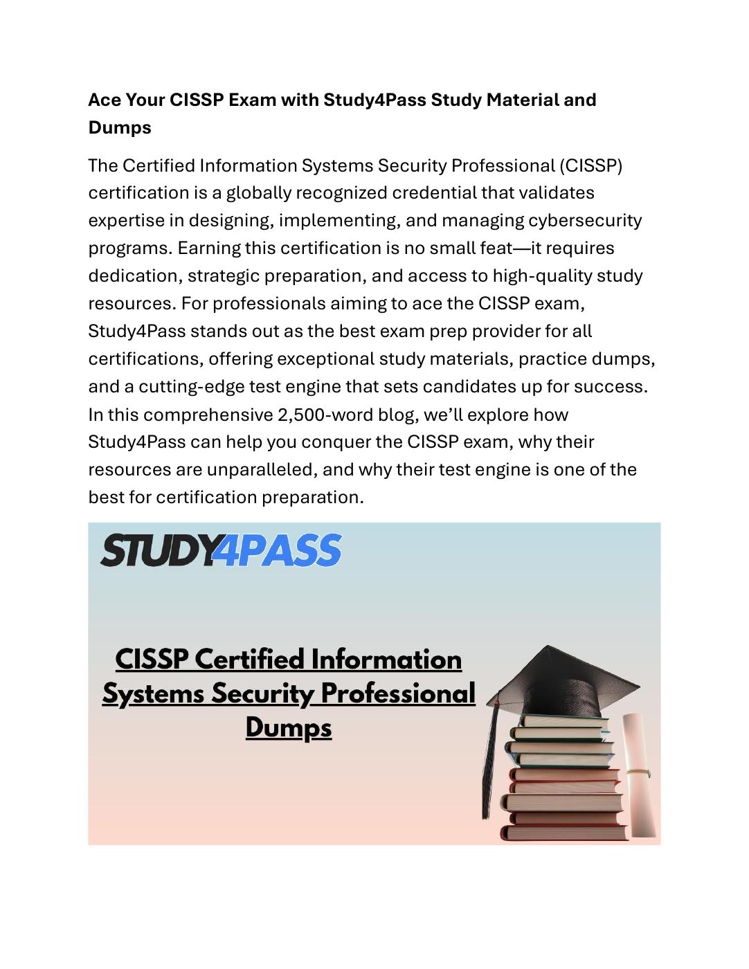CISSP Certified Information Systems Security Professional Dumps | PDF ...