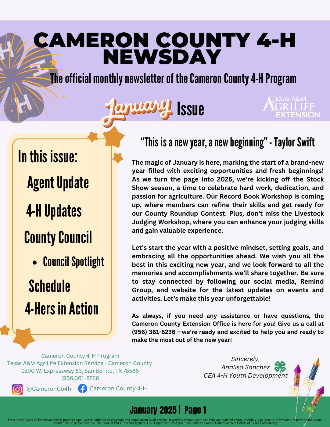 Cameron County 4-H Newsday | PDF to Flipbook