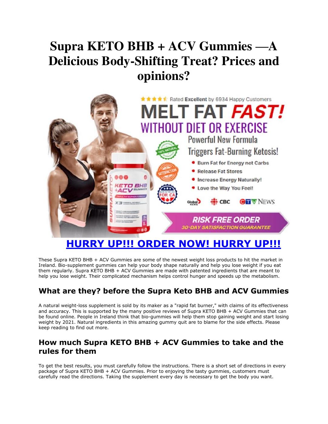 Supra KETO BHB + ACV Gummies —A Delicious Body-Shifting Treat? Prices ...