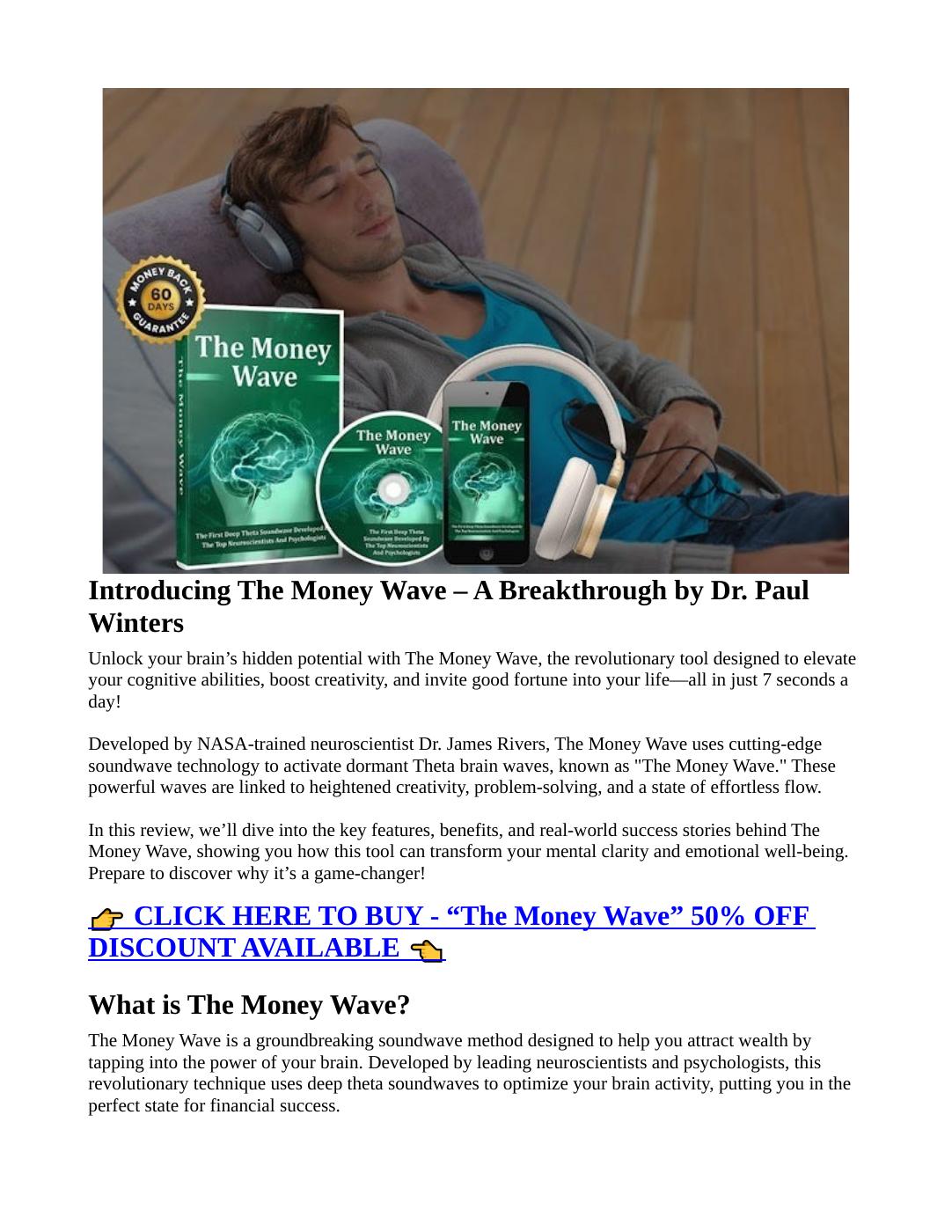 The Money Wave - [7 KEY BENEFITS!] Price or More! | PDF to Flipbook