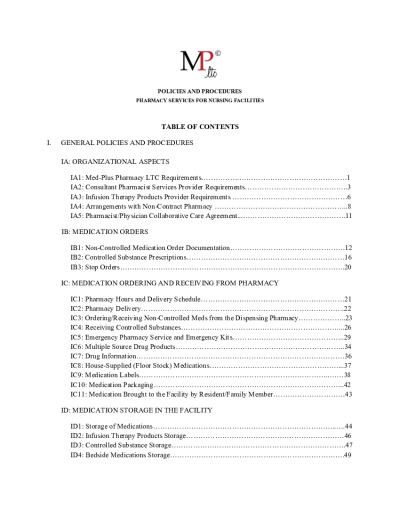 MP Policy & Procedure Pharmacy Services