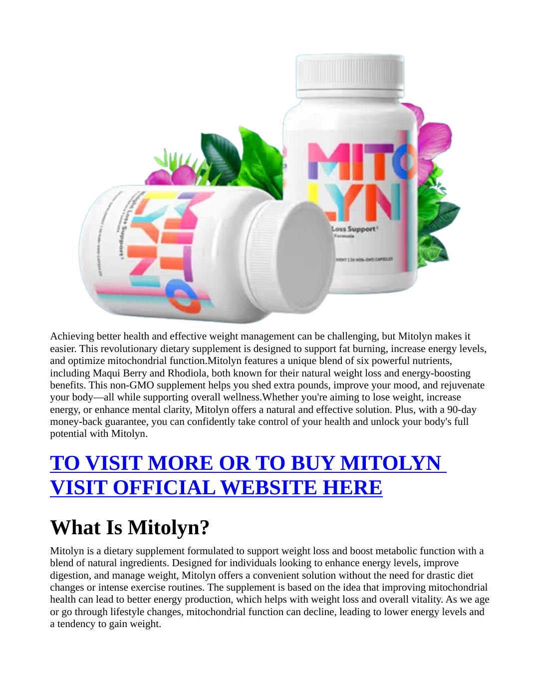 Mitolyn (USER GUIDE) "STEP BY STEP INFO" HOW TO USE? READ FULL ARTICLE ...