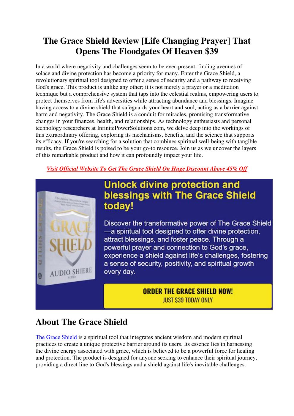 The Grace Shield Reviews Is What You All Need To Know About The Grace Shield! | PDF to Flipbook