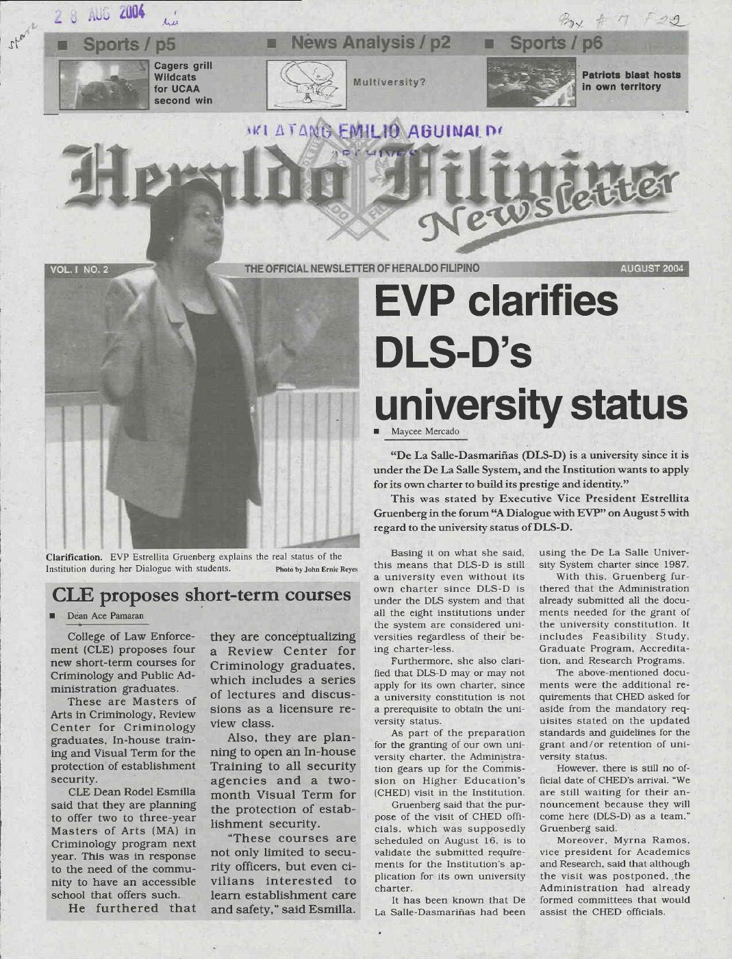 Heraldo Filipino Newsletter Vol. 1 No. 2