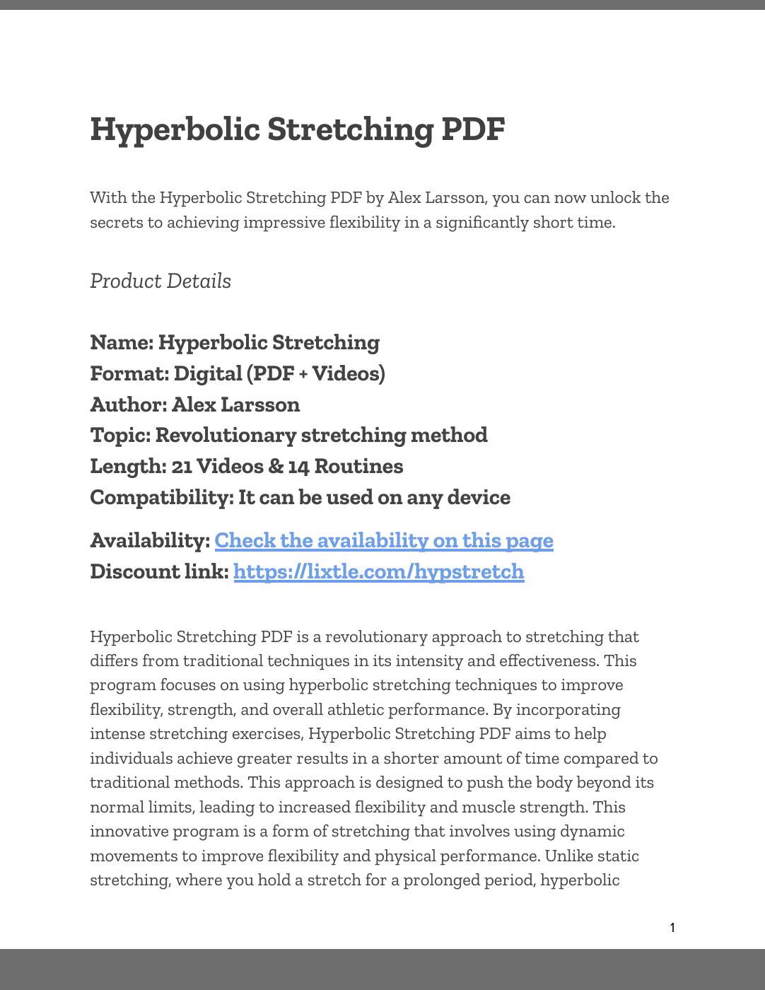 Hyperbolic Stretching PDF by Alex Larsson