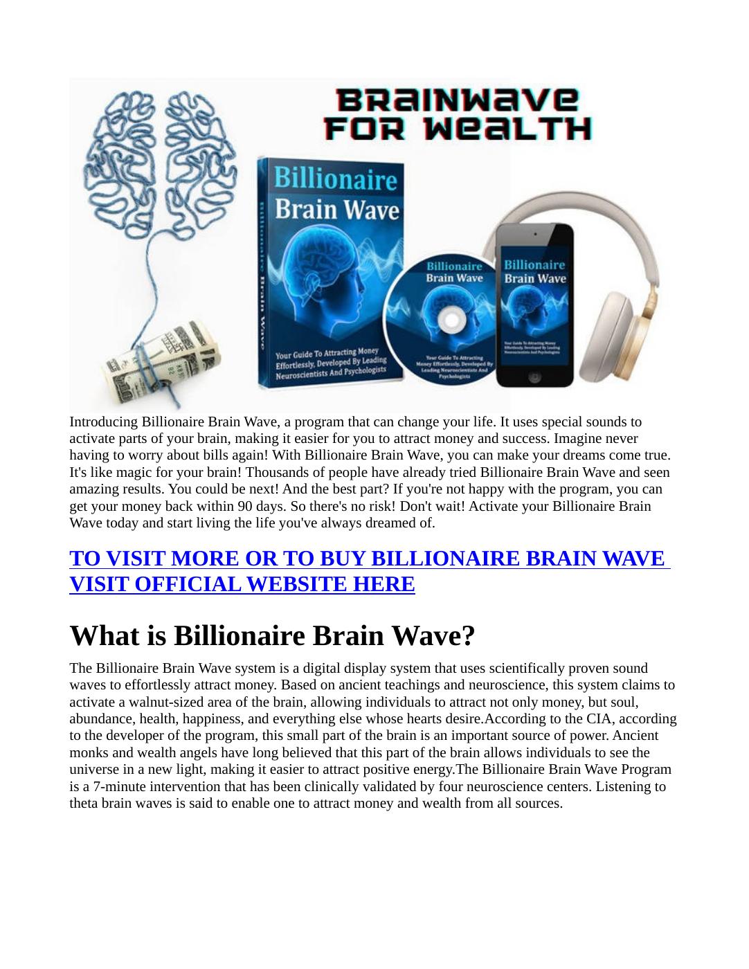 Billionaire Brain Wave [LEGIT OR SCAM] MUST READ Buy! Update 2025 | PDF ...