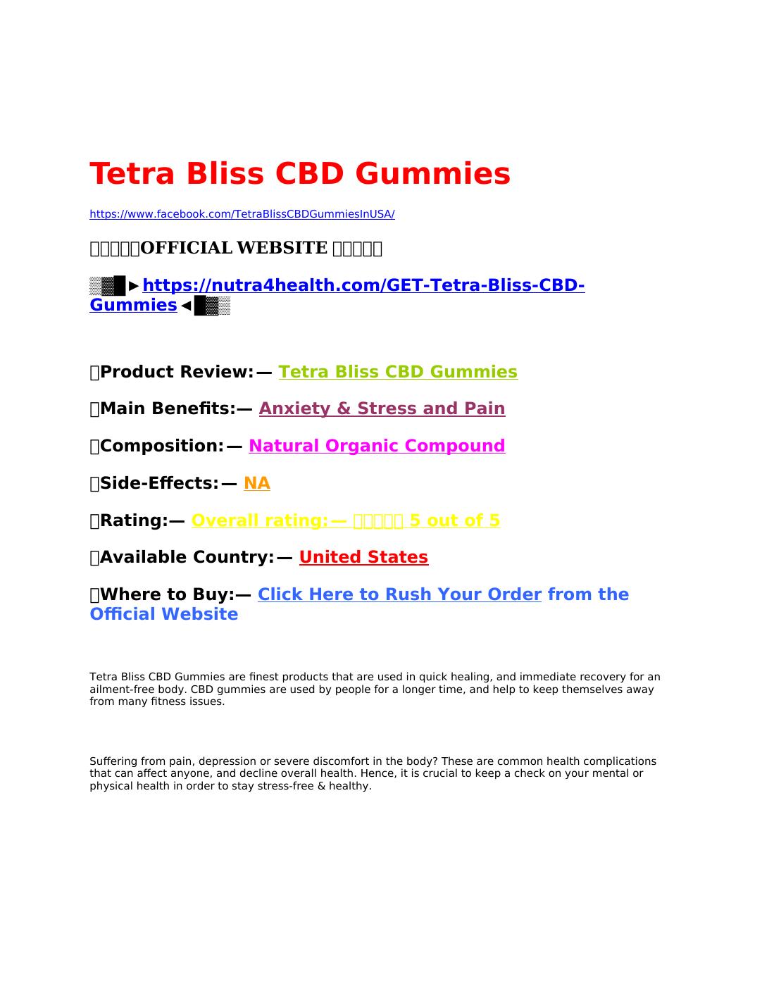 Tetra Bliss CBD Gummies | PDF to Flipbook