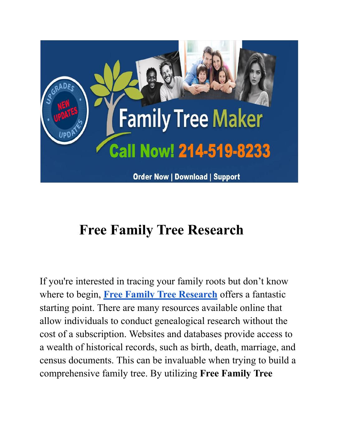 Free Family Tree Research | PDF to Flipbook