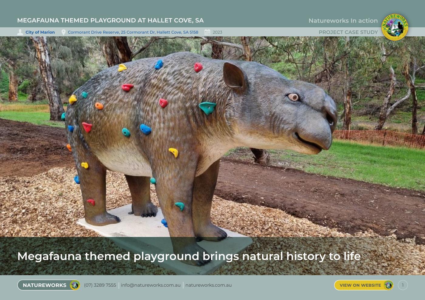 Megafauna themed playground at Hallet Cove SA