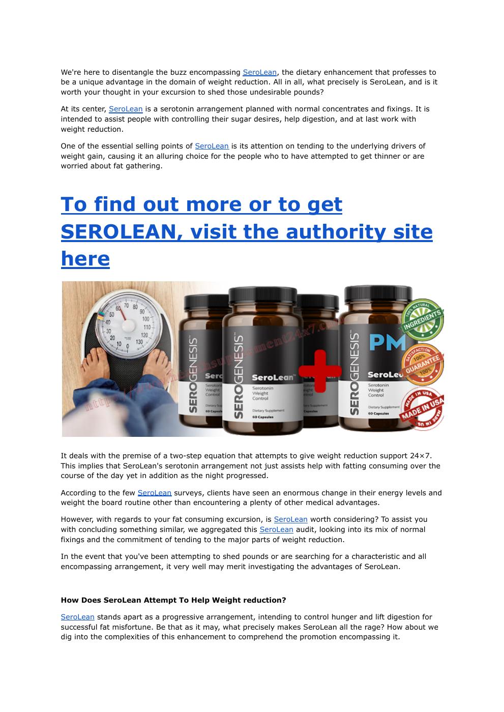 SEROLEAN REVIEWS BENEFITS? | PDF to Flipbook