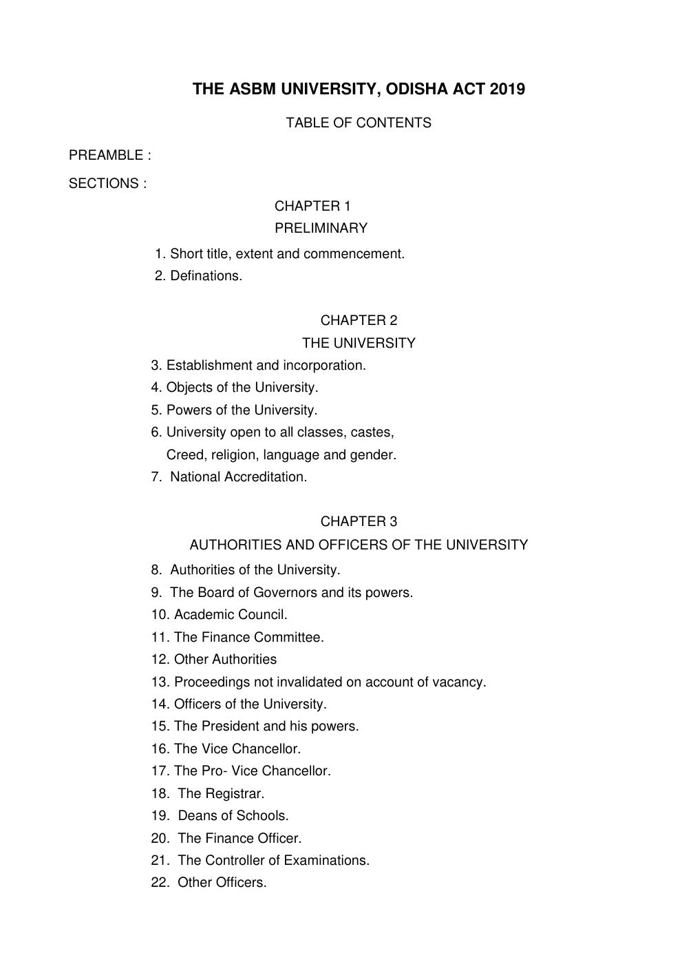 The ASBM University, Odisha Act 2019 | PDF to Flipbook