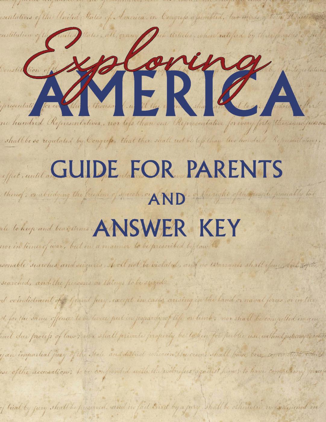 Exploring America Guide for Parents and Answer Key