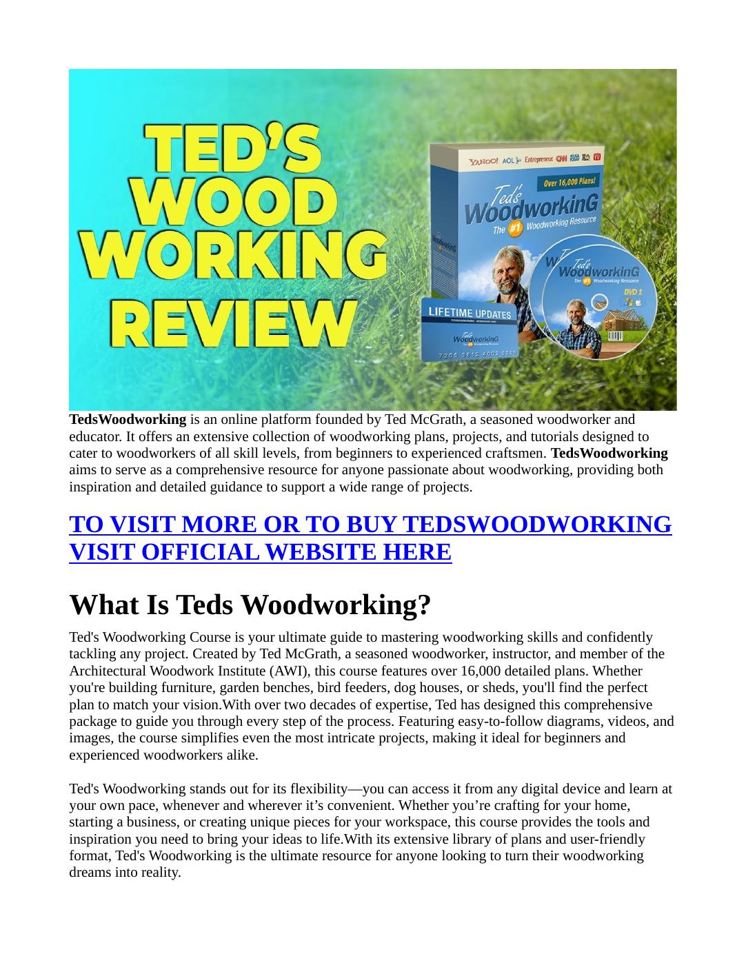 Ted's Woodworking Plans (IMPORTANT WARNING!!) Does It no Any Trick ...