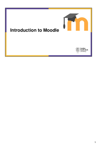Introduction to Moodle