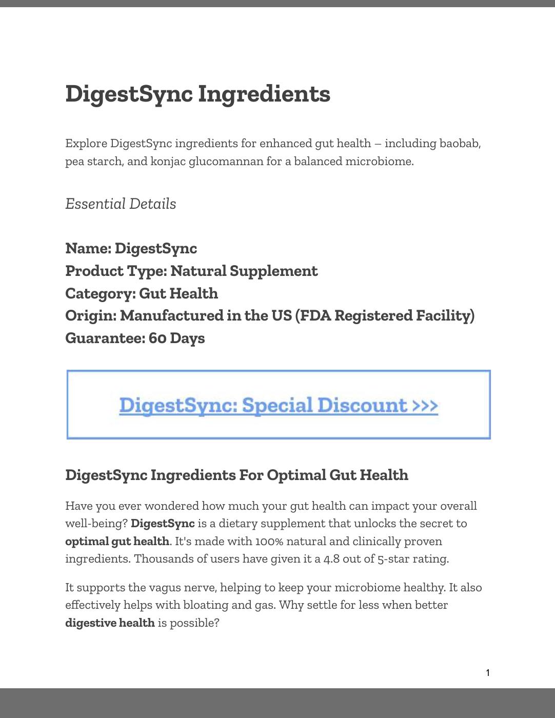DigestSync Ingredients: Does This Supplement Really Work?