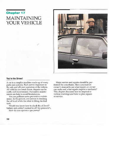 Chapter 17 Maintaining Your Vehicle