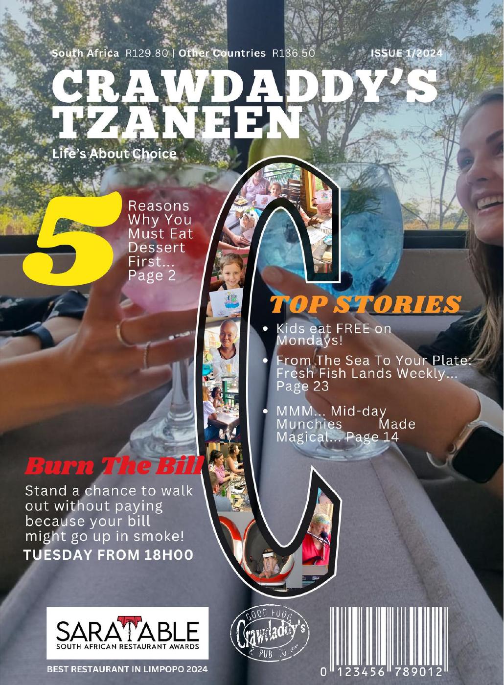 Crawdaddys Tzaneen Menu | PDF to Flipbook