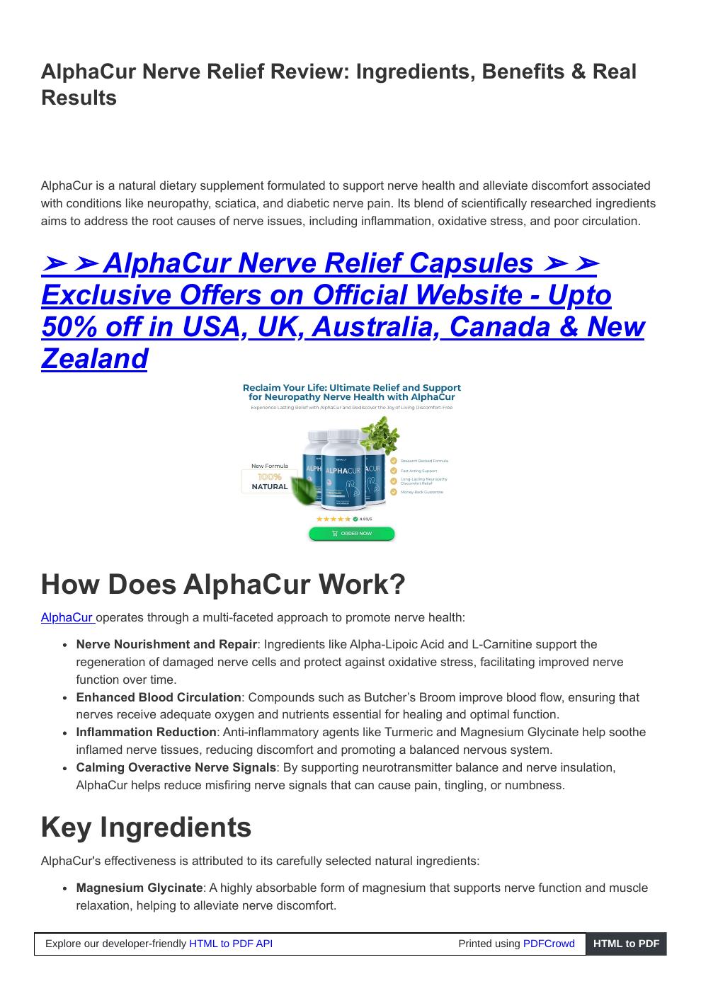 AlphaCur Nerve Relief Review: Ingredients, Benefits & Real Results ...