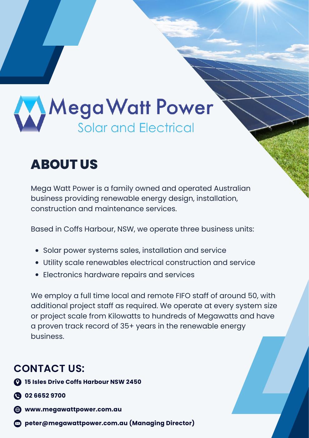 Mega Watt Power Capability Statement