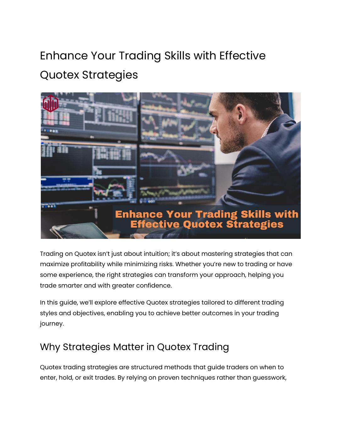 Enhance Your Trading Skills with Effective Quotex Strategies | PDF to ...