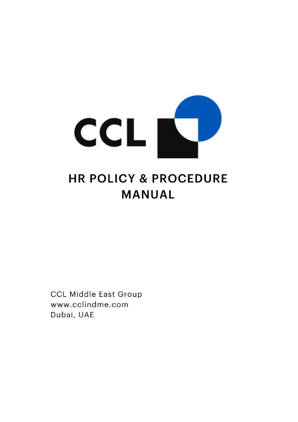CCL HR Policy and Procedure Manual | PDF to Flipbook