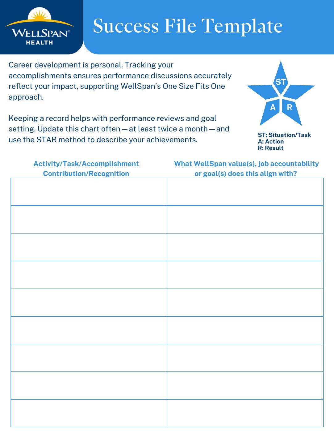 Team Member Success File Template
