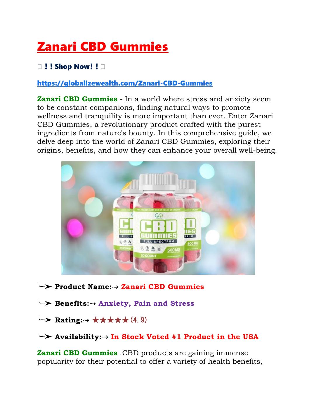 Zanari CBD Gummies Reviews [HOAX REVIEWS] "Price or Alert" 1.5 Million ...