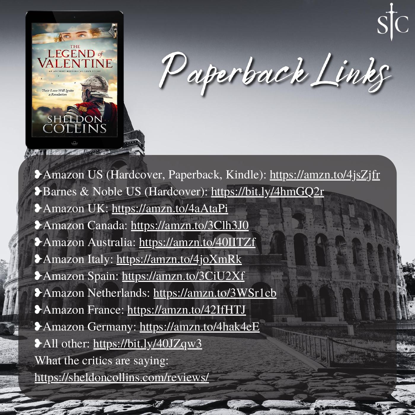 Sheldon Collins Paperback Purchase Links