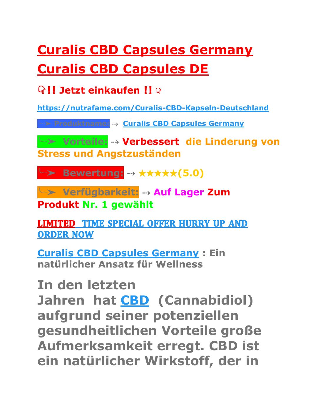 Curalis CBD Capsules Germany for Daily Wellness | PDF to Flipbook