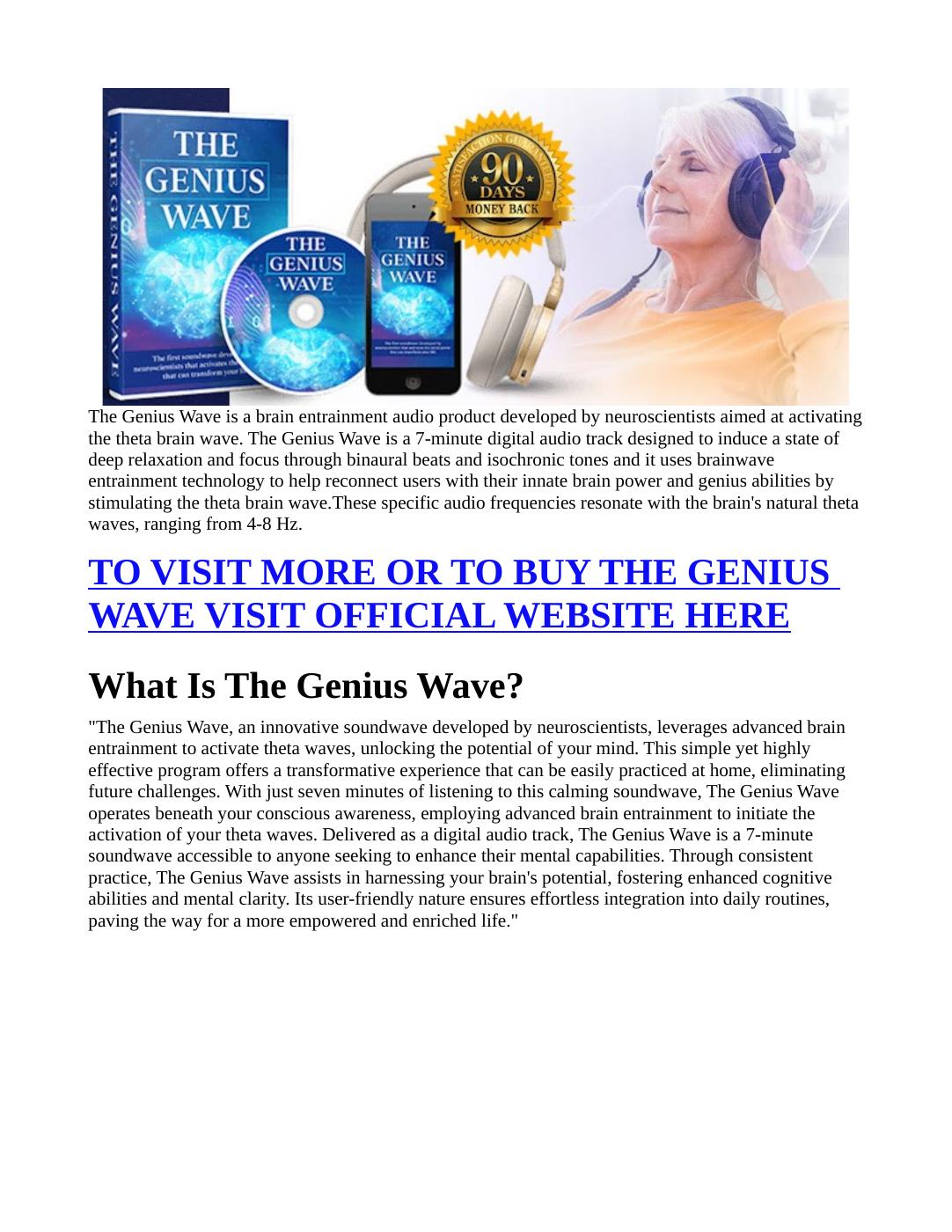 The Genius Wave — BRAND NEW Audio Program Offer!! | PDF to Flipbook