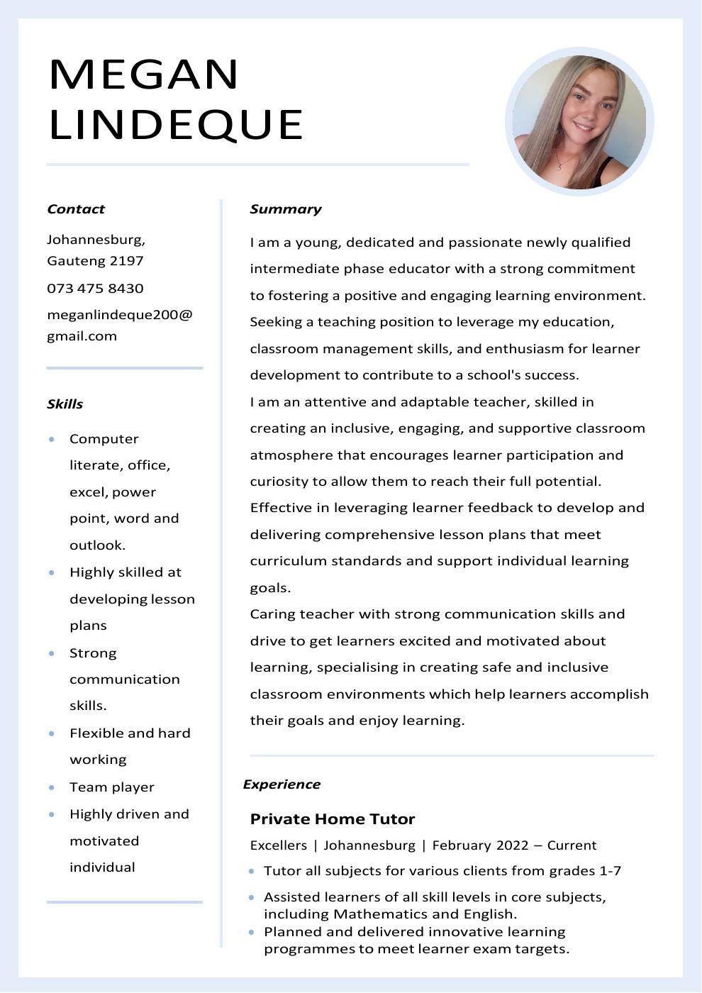 Megan_Lindeque_ST10090842_CV | PDF to Flipbook