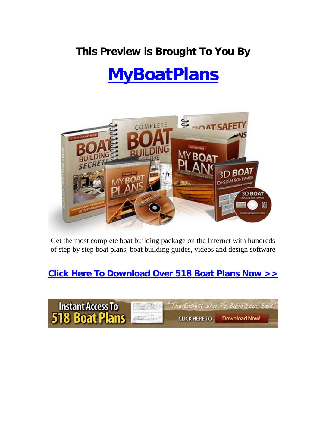 My Boat Plans™ PDF eBook Download by Martin Reid