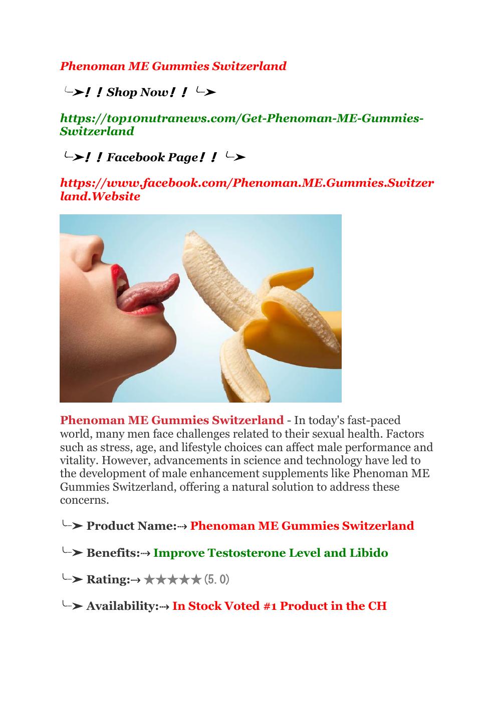 Phenoman ME Gummies Switzerland Reviews - For Healthy Sexual ...