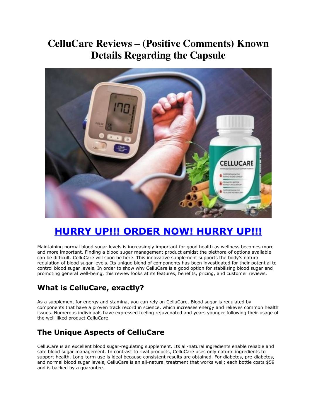 CelluCare Reviews – Capsule | Introducing | Price | Effect | PDF to ...