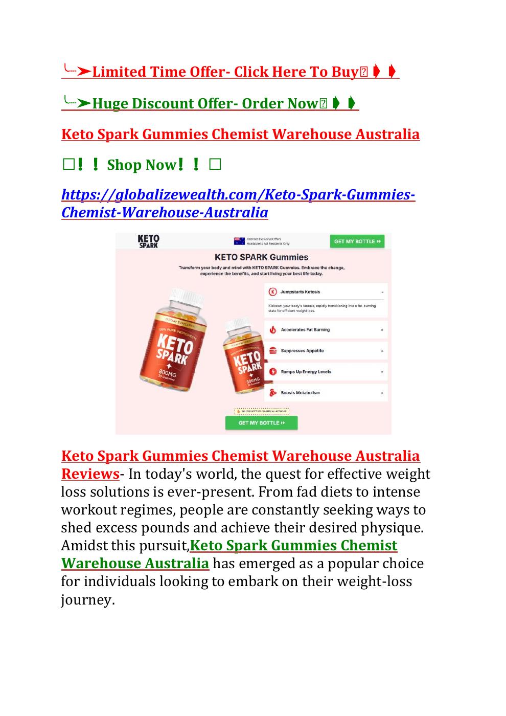 Keto Spark Gummies Chemist Warehouse Australia Reviews 100% Real product | PDF to Flipbook