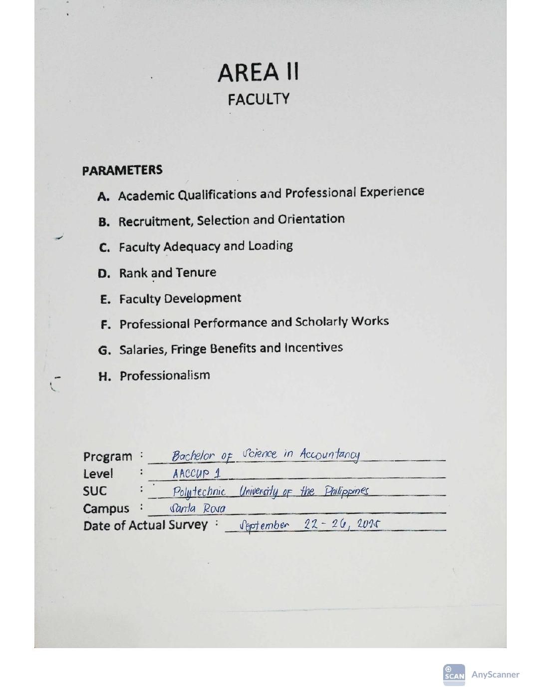 Area II- Faculty- Self Survey | PDF to Flipbook