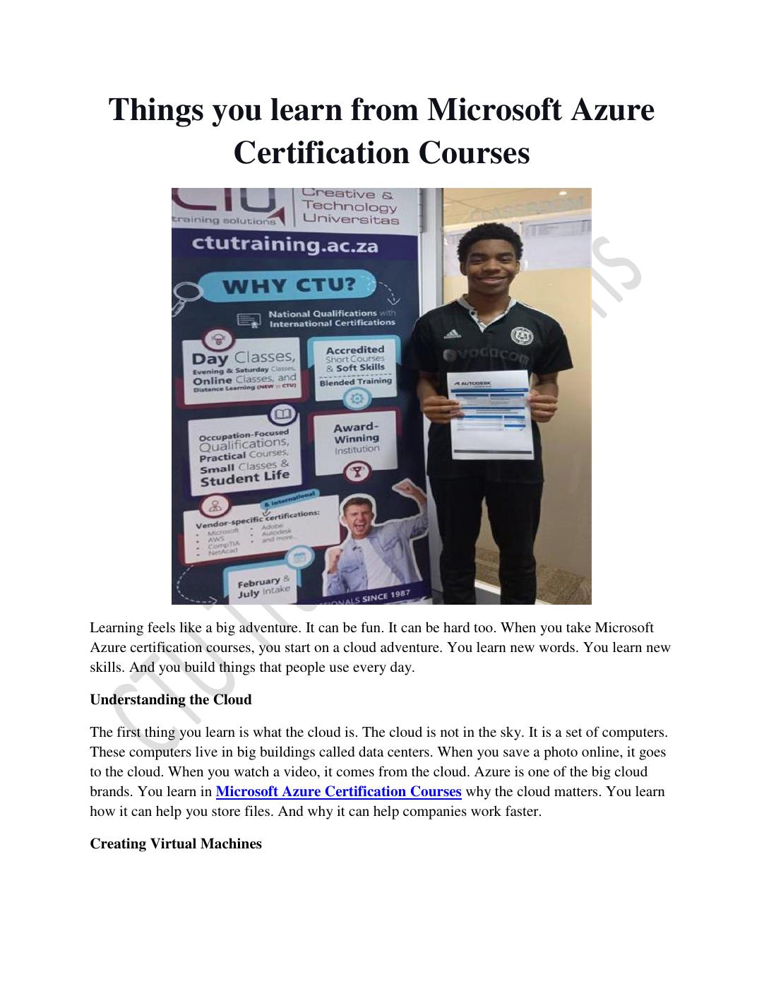 Things you learn from Microsoft Azure Certification Courses | PDF to ...