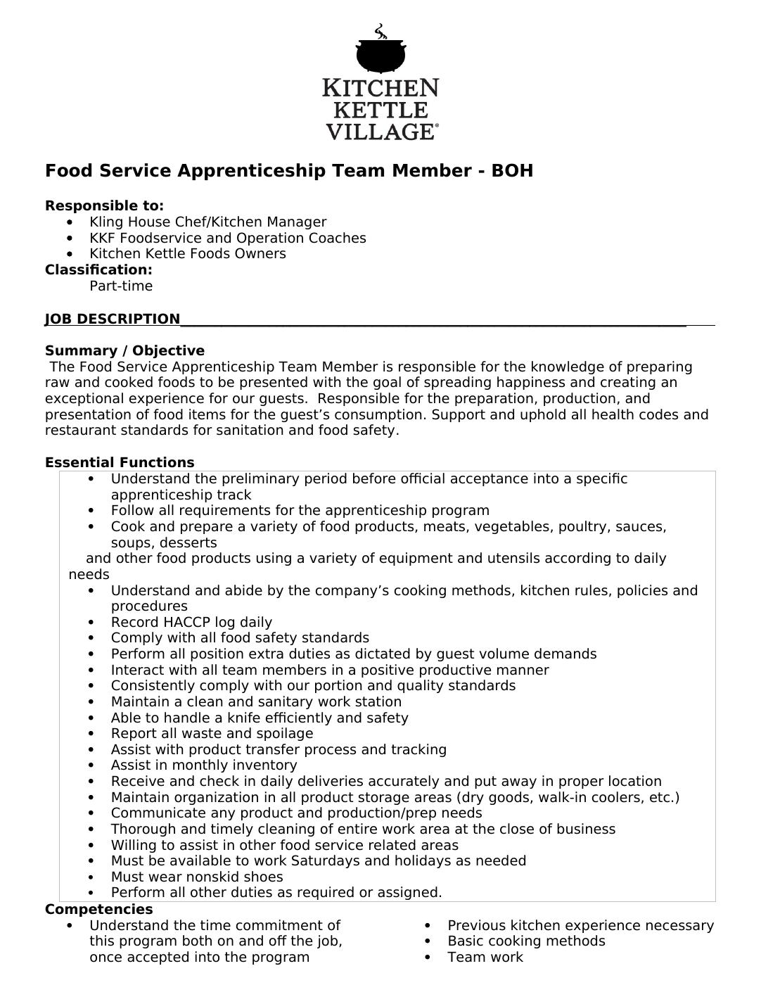 Apprenticeship Program - Food Service - BOH | PDF to Flipbook