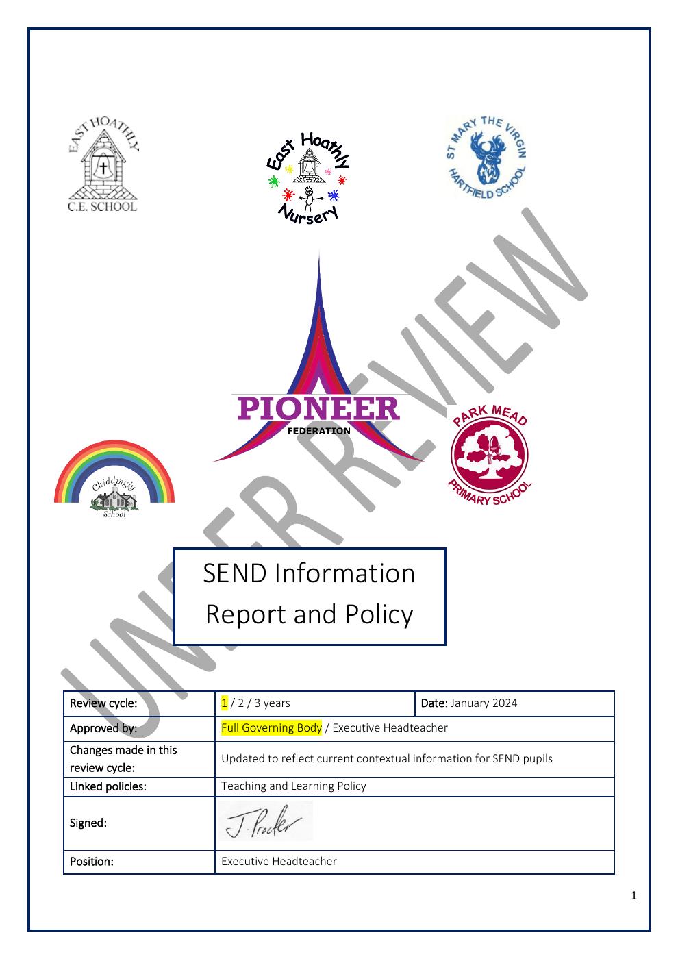 SEND Information Report & Policy Jan 24