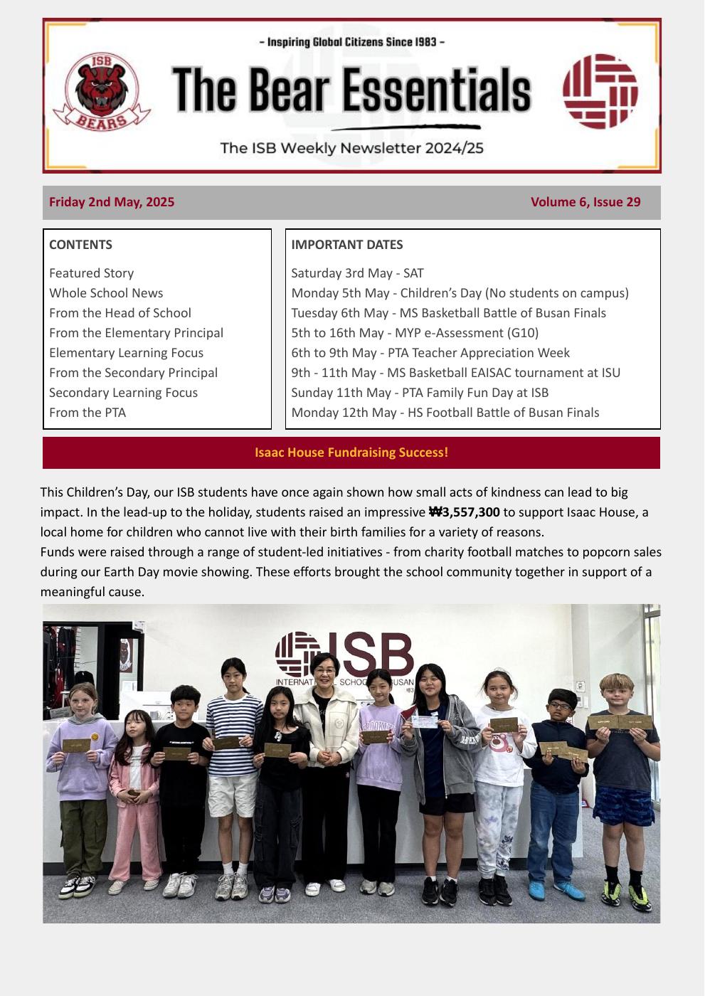 ISB Newsletter - Friday 2nd May, 2025 | PDF to Flipbook