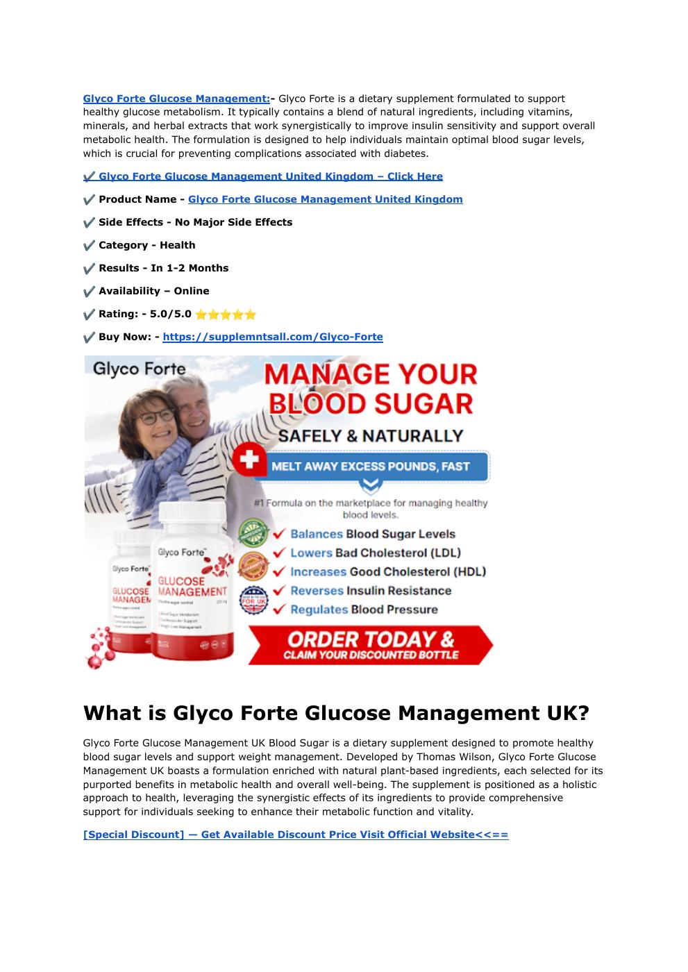 Glyco Forte Glucose Management UK Official Supplement | PDF to Flipbook