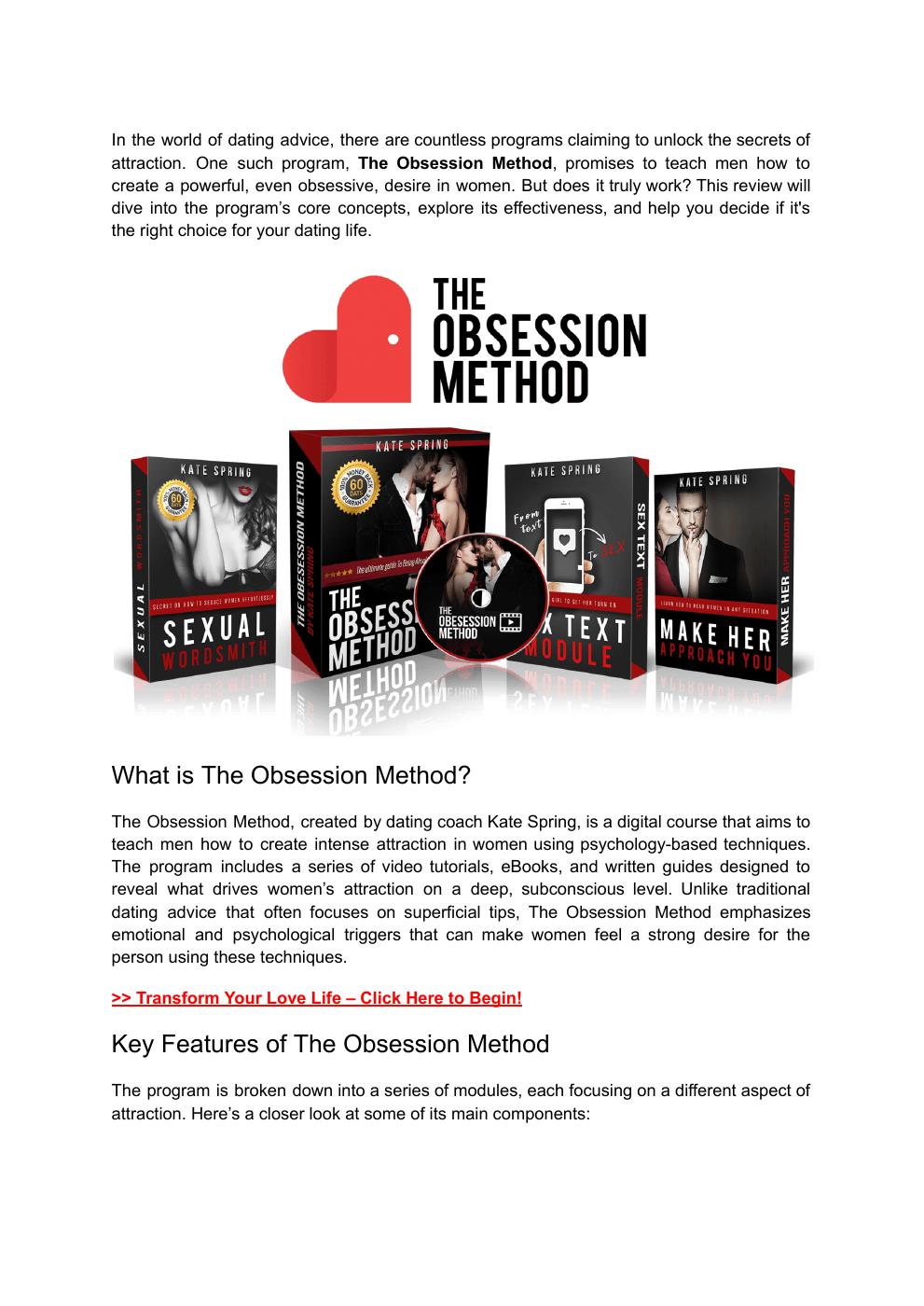 The Obsession Method Review: Real Results or Just Empty Promises? | PDF to Flipbook