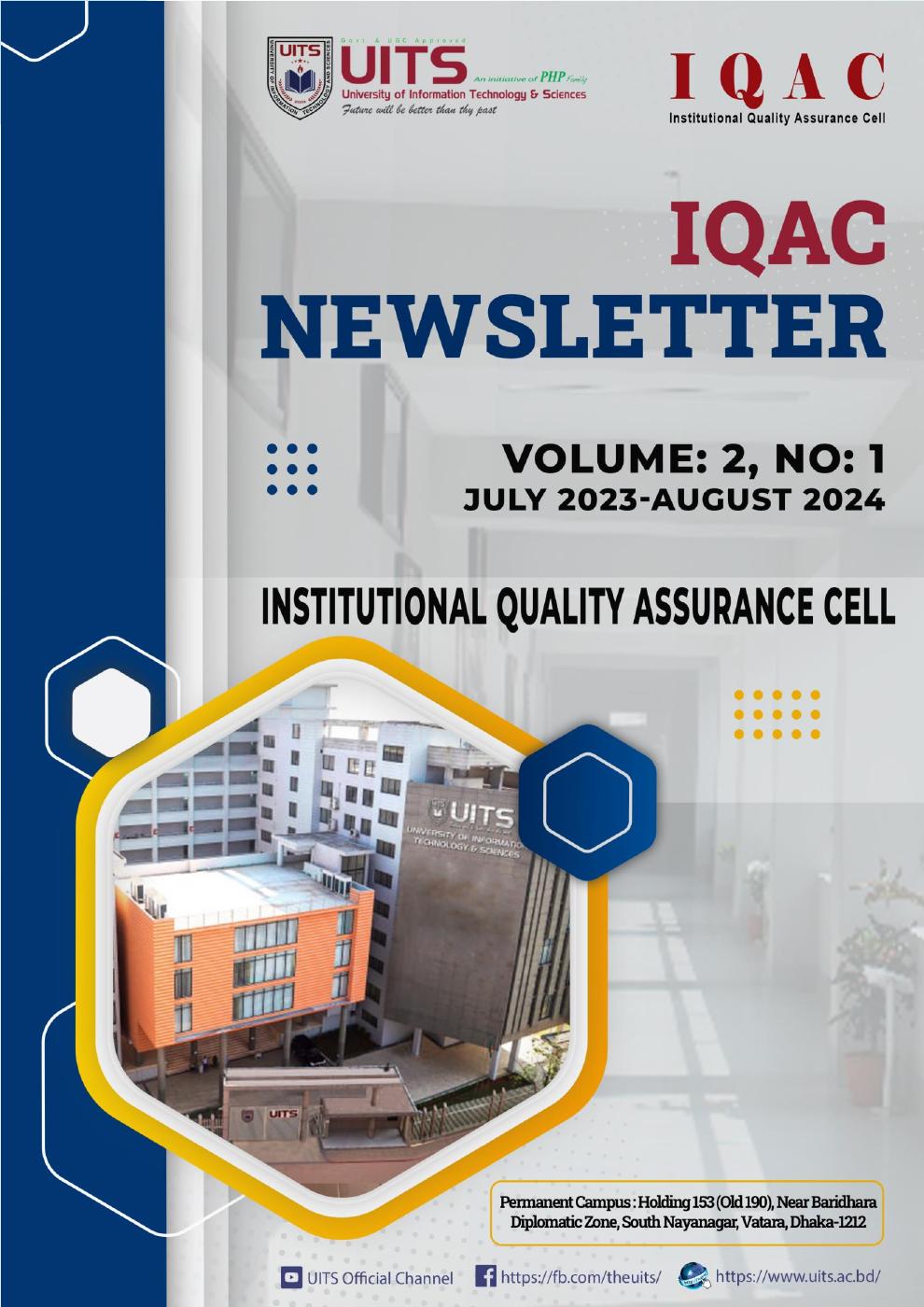 UITS IQAC Newsletter Volume 2 Number 1 | PDF to Flipbook