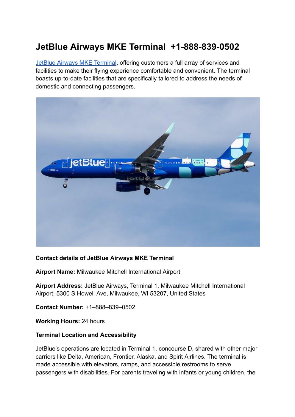 JetBlue Airways MKE Terminal | PDF to Flipbook