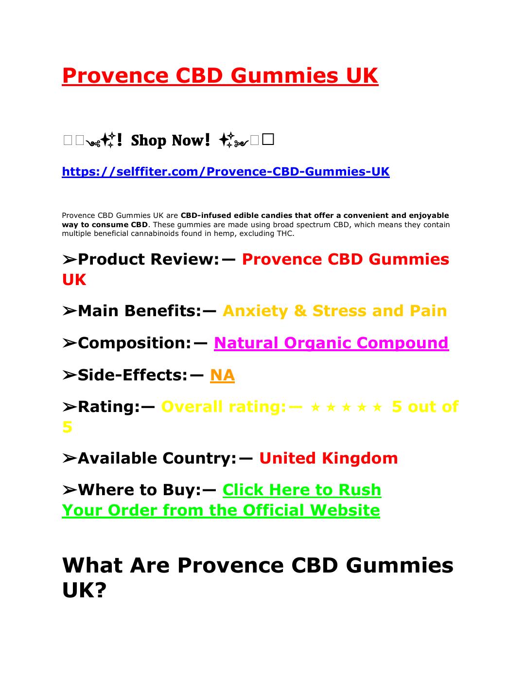 Provence CBD Gummies UK You Need To Know | PDF to Flipbook