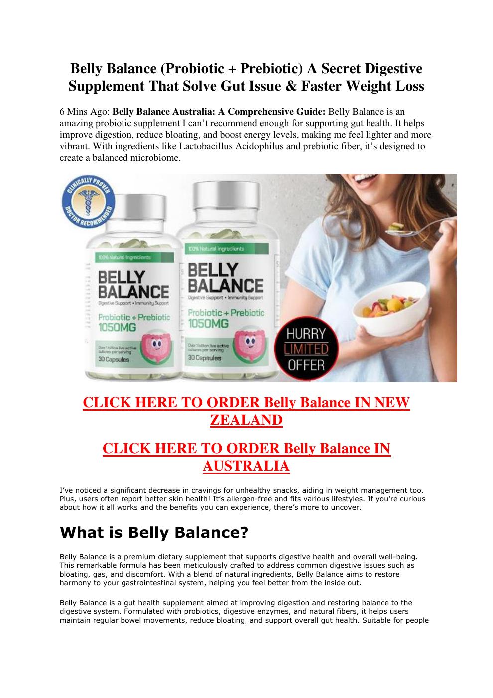 Belly Balance (Probiotic + Prebiotic) A Secret Digestive Supplement ...